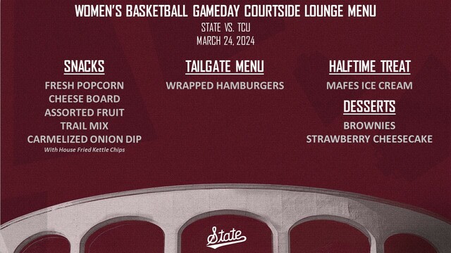 Women's Basketball Game Day Menus | Bulldog Suites