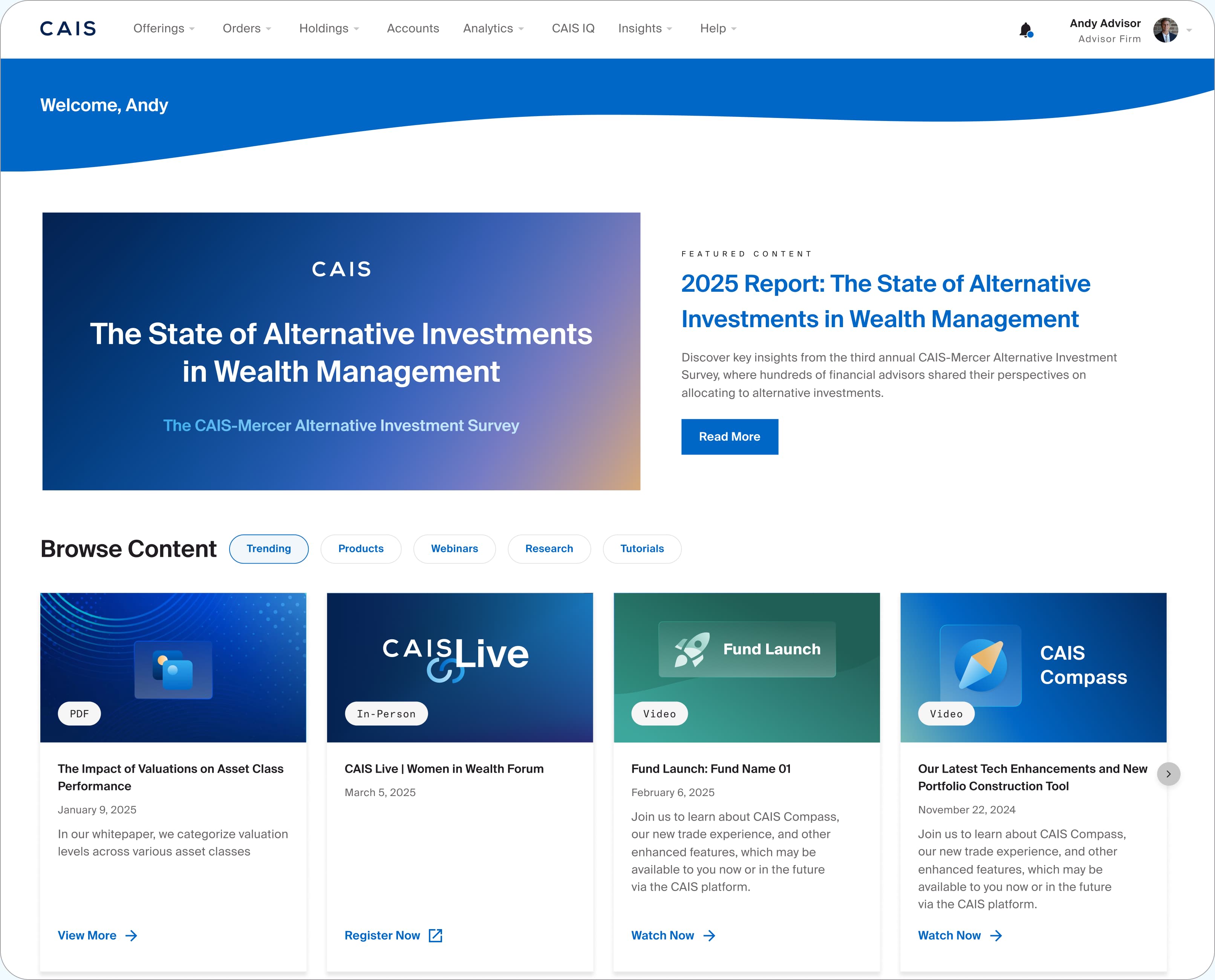 Transforming the World of Alternative Investing - CAIS