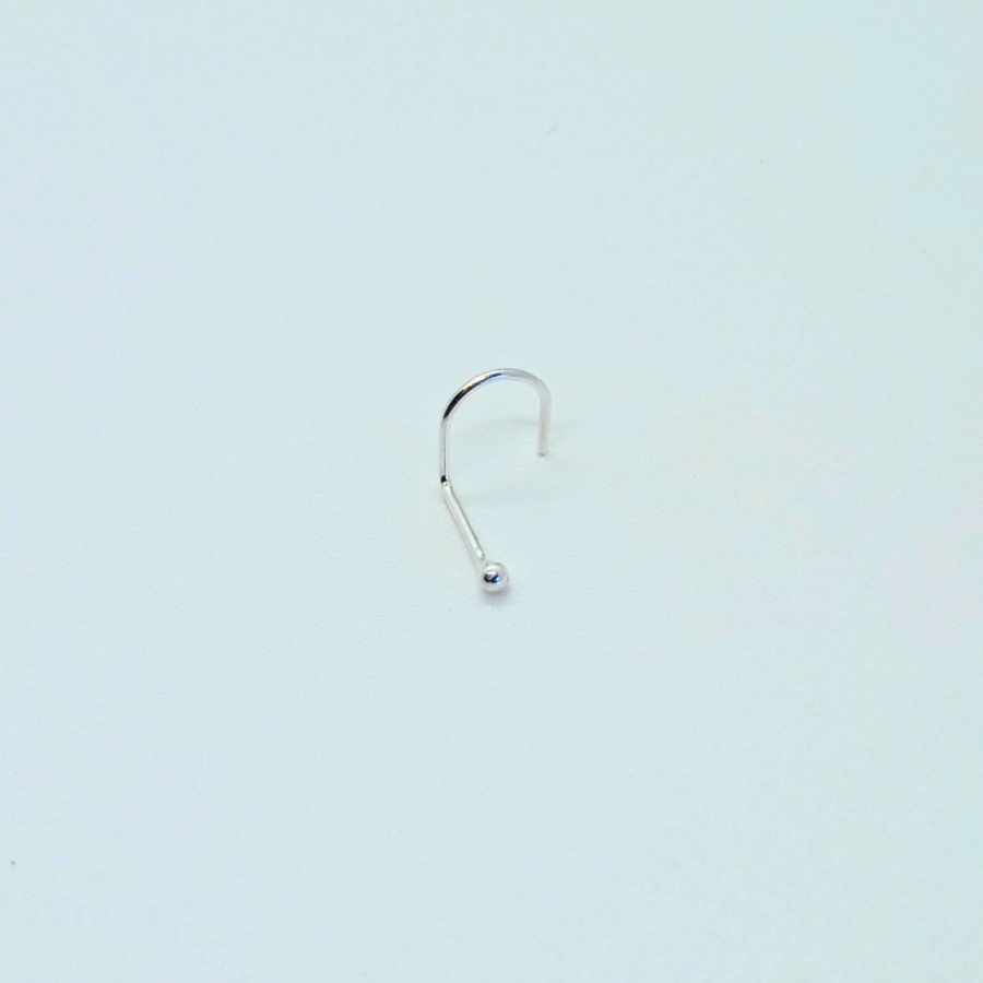 Aro Nariz Cola de Chancho Plata Piercing Bolita Nostril