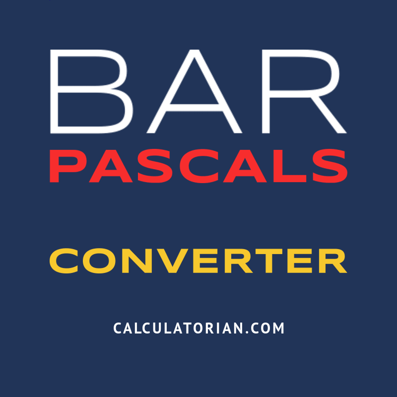 Convert From Bar To Pascals