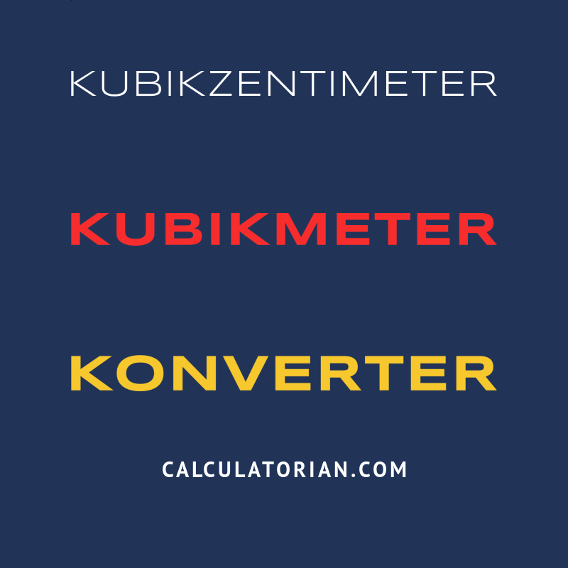 Konvertiere Von Kubikzentimeter Zu Kubikmeter