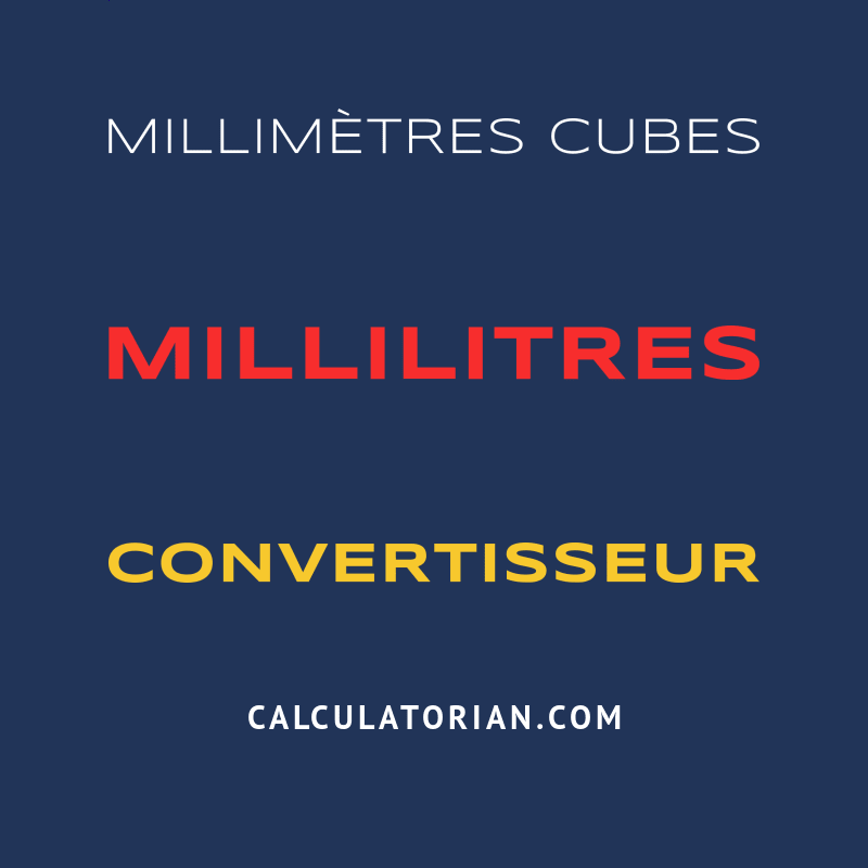 Convertir De Millimètres Cubes à Millilitres