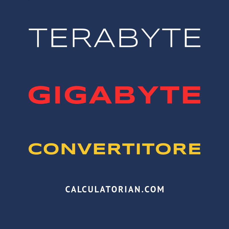 Converti Da Terabyte A Gigabyte