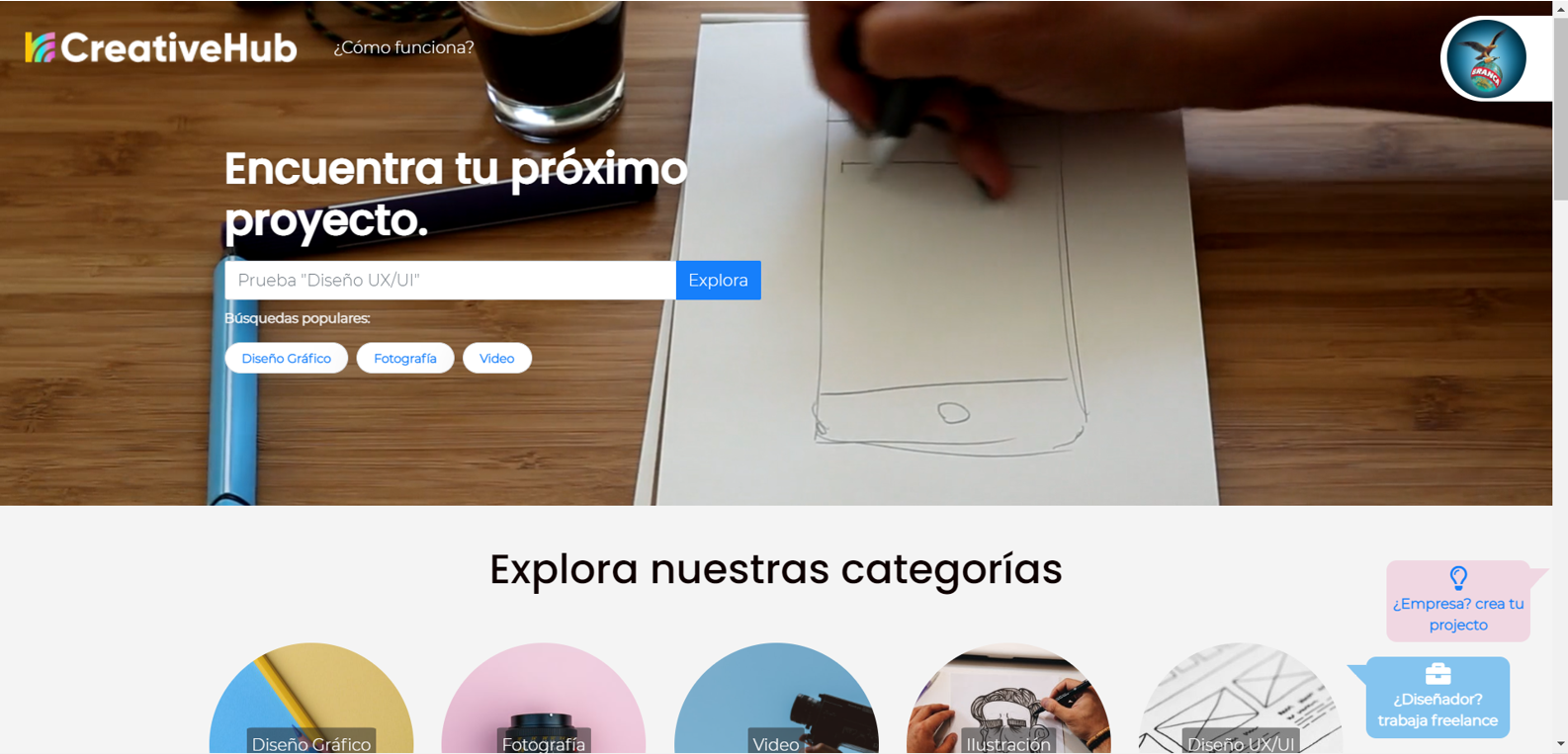 GitHub - NataliaGatti/CreativeHub: Create a page where designers can stand out and those who ...