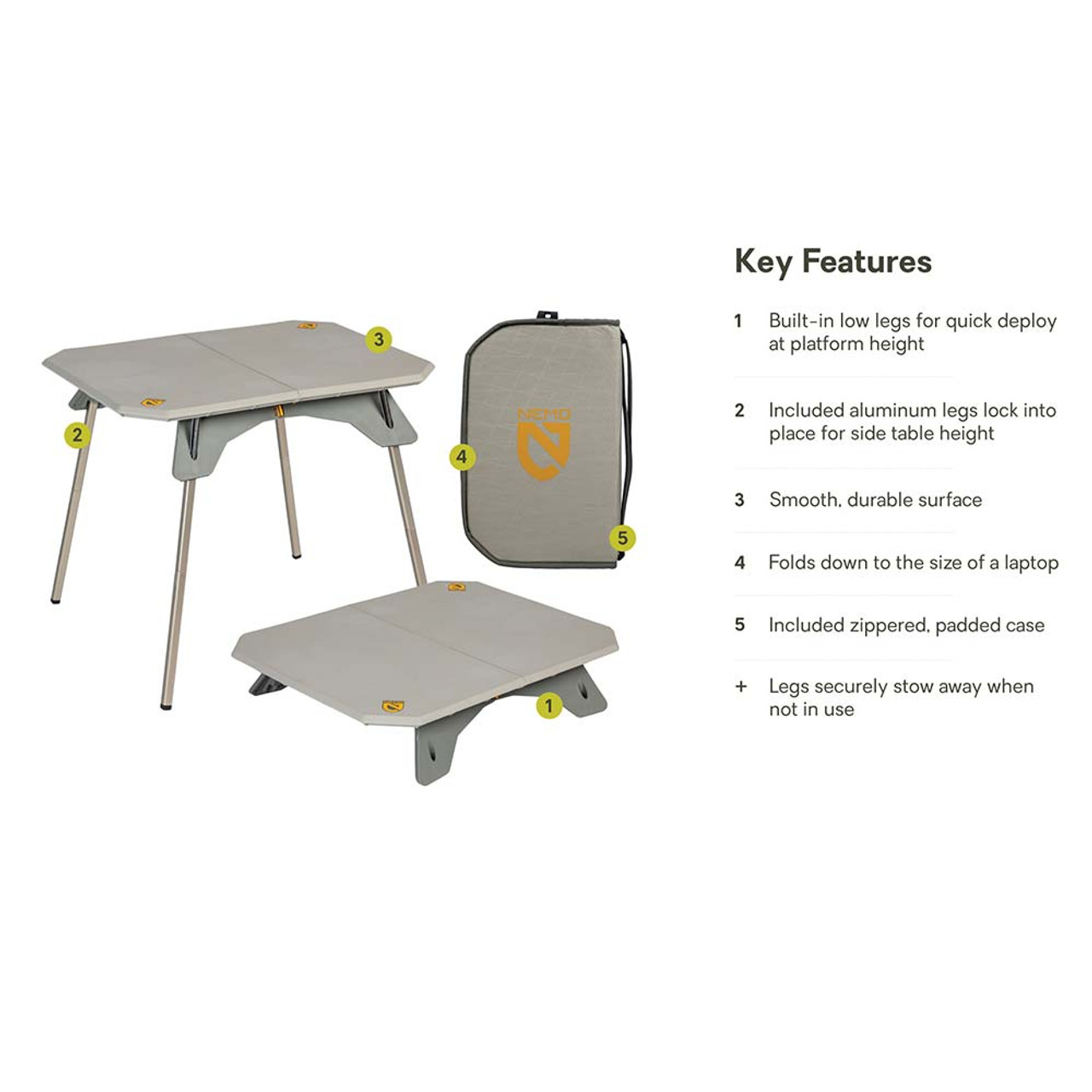 NEMO Moonlander Dual Height Camp Table | Campman