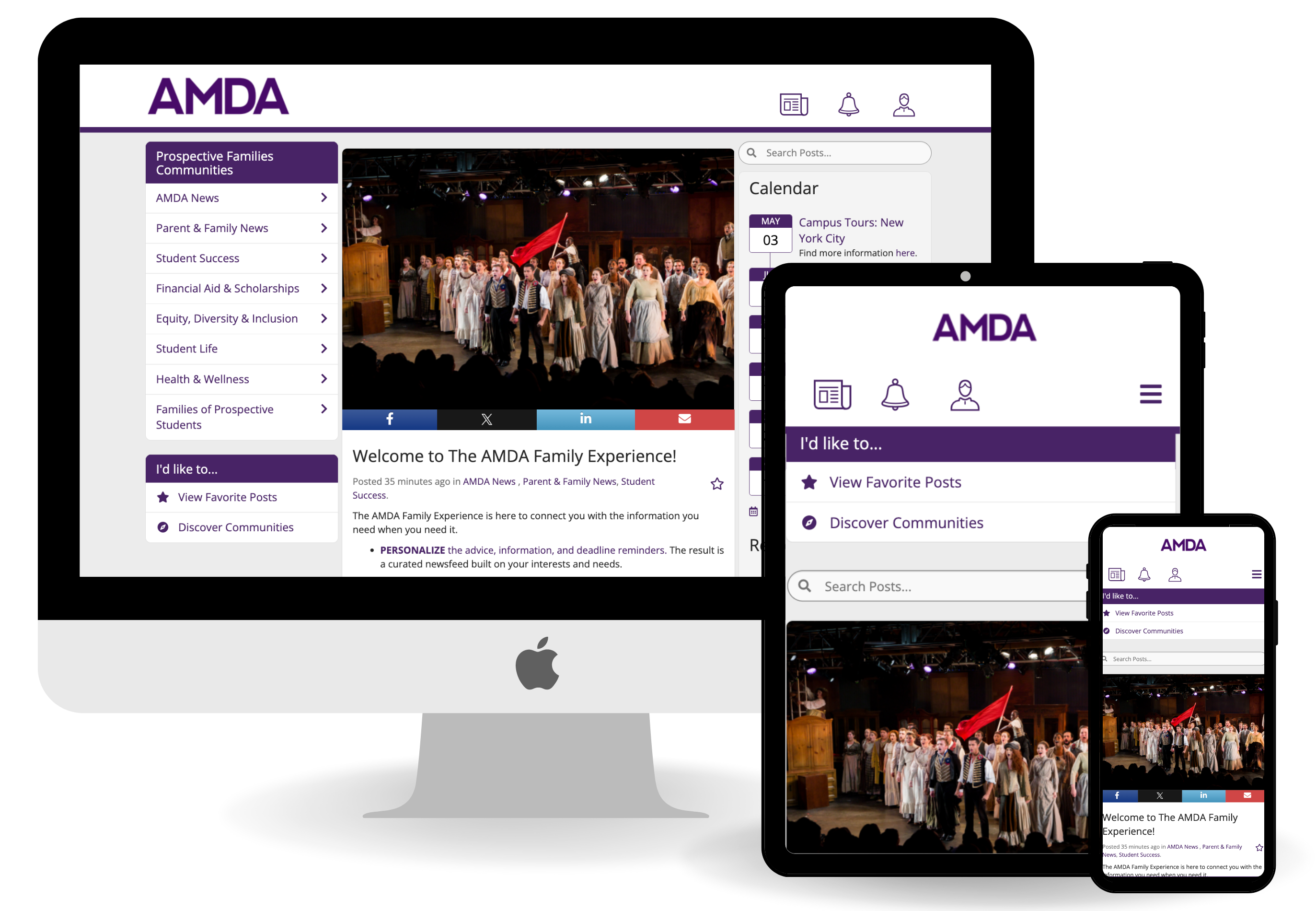 Create a new account | The AMDA Family Experience