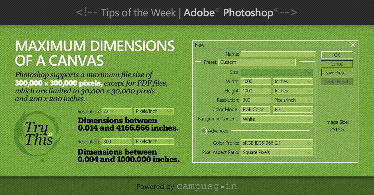 Maximum Dimensions Of A Canvas - Campus G - Your Next Mentor