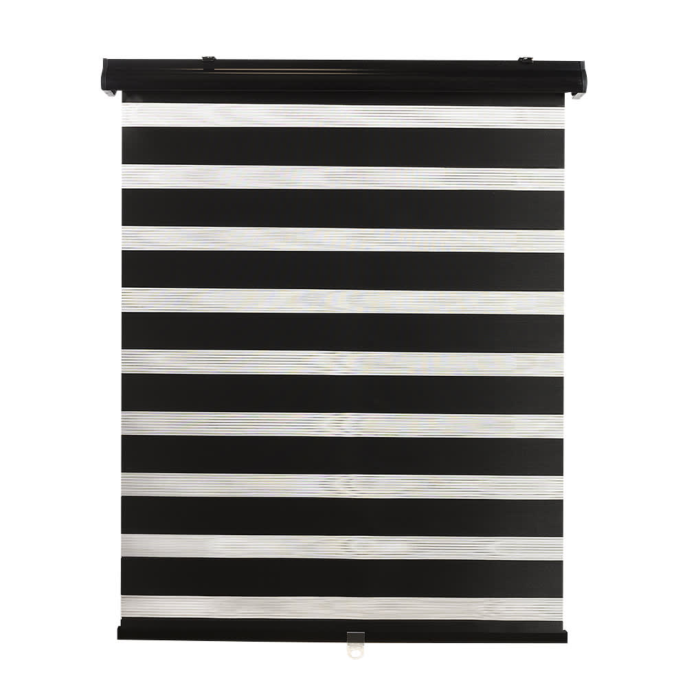Alternating Strip Roller Blind 33 in. x 84 in. Black - Canac