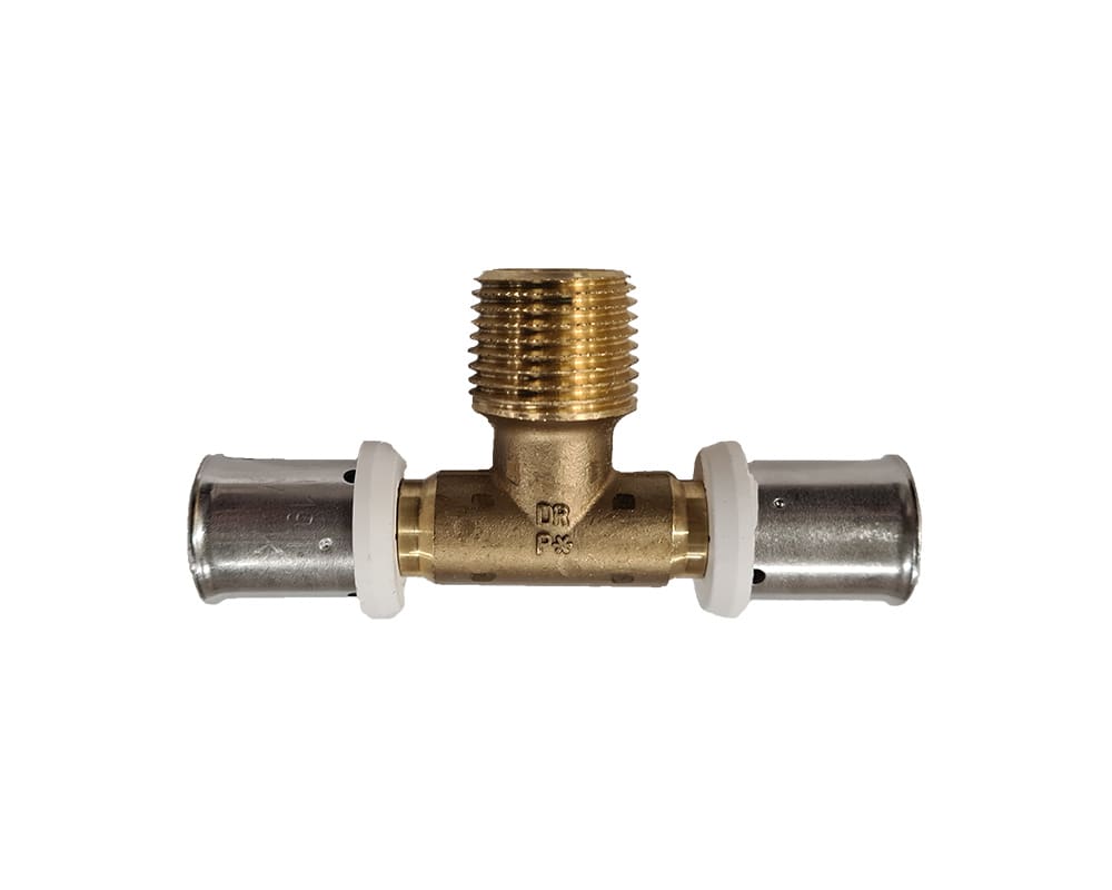 Multipress T-rør 16x2 - 1/2" utv - 16x2