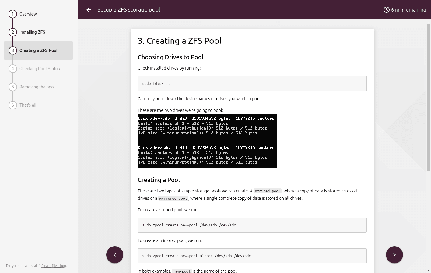 Tutorial: Setup a ZFS storage pool