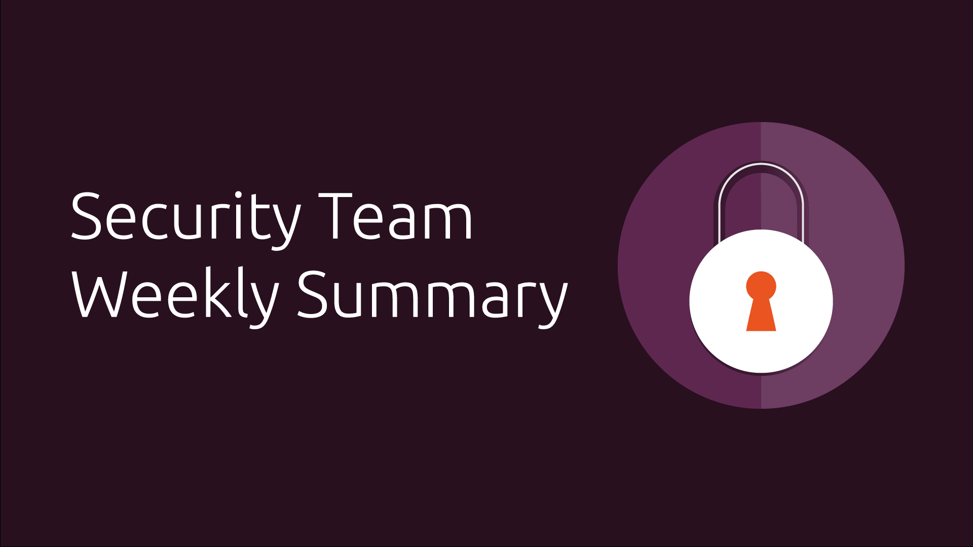 Security Team Update: October 5, 2017