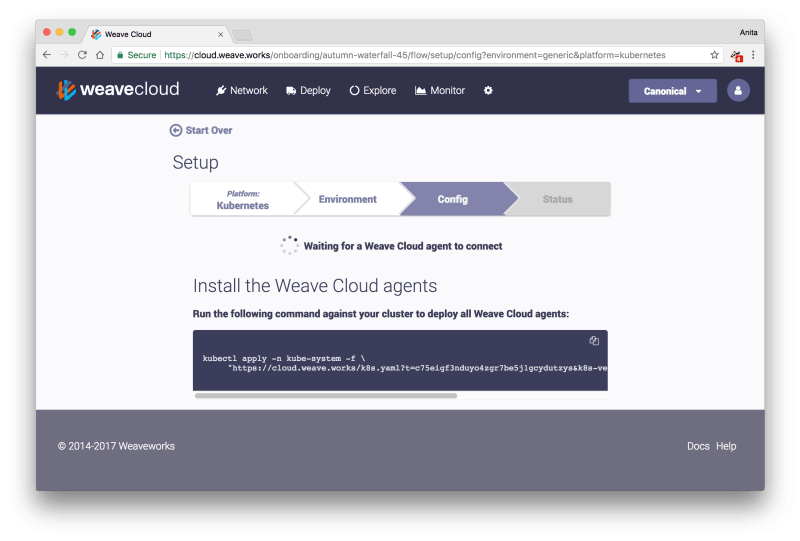 How to set up Kubernetes with conjure-up and monitor apps with Weave