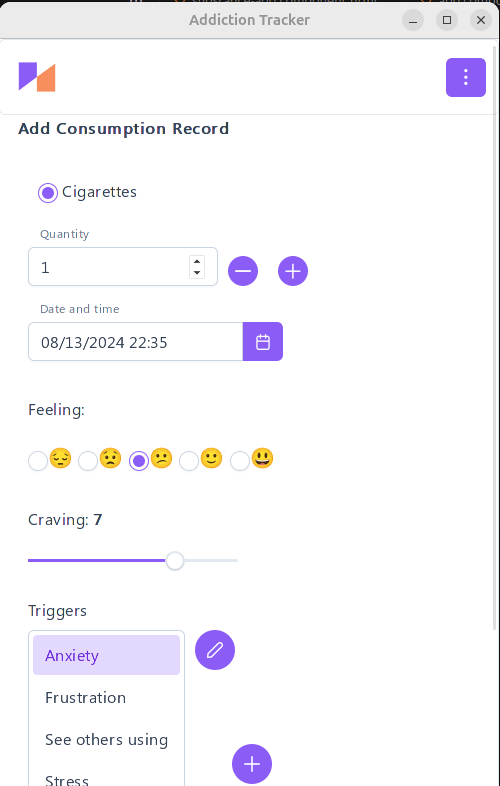 Install Addiction Tracker on Arch Linux using the Snap Store | Snapcraft
