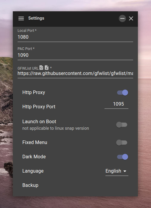 Install shadowsocks-electron on Linux | Snap Store