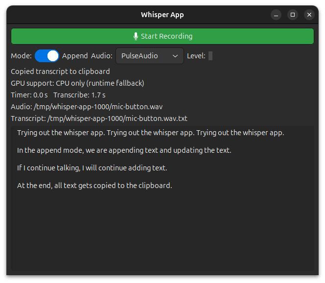 Install whisper-app on Linux | Snap Store