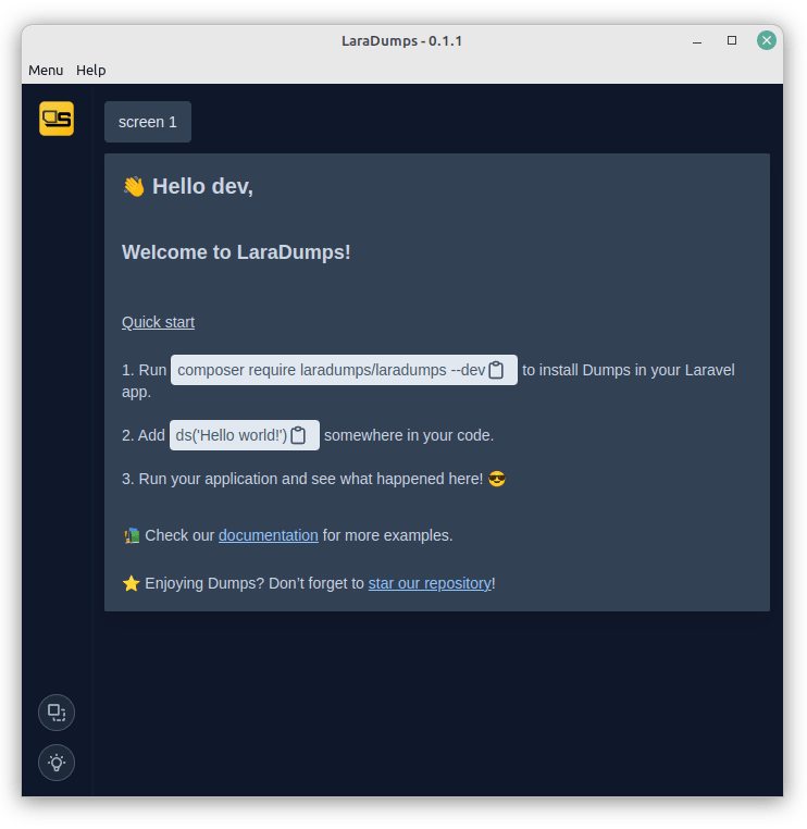 Install LaraDumps on Linux | Snap Store