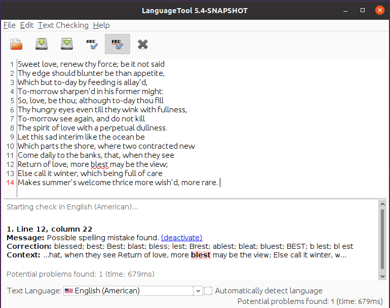 Install languagetool on Linux | Snap Store