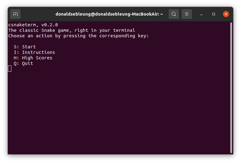 Install Classic Snake Terminal on Linux | Snap Store