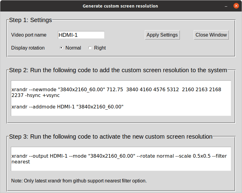 Install Custom Screen Resolution on Linux | Snap Store