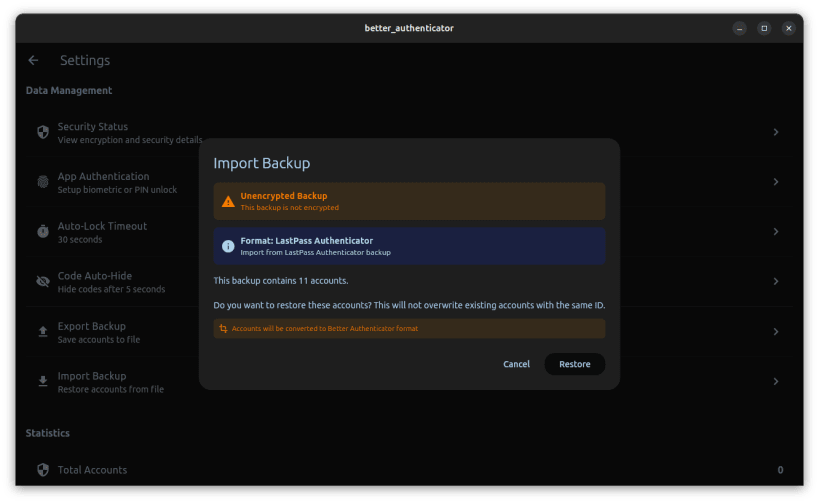 Install Better Authenticator on Linux | Snap Store