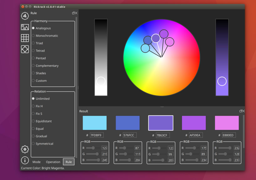 Install Rickrack (Color Palette Generator) on Manjaro Linux using the ...