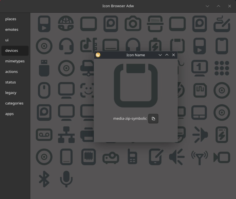Install icon-browser-adw on Linux | Snap Store