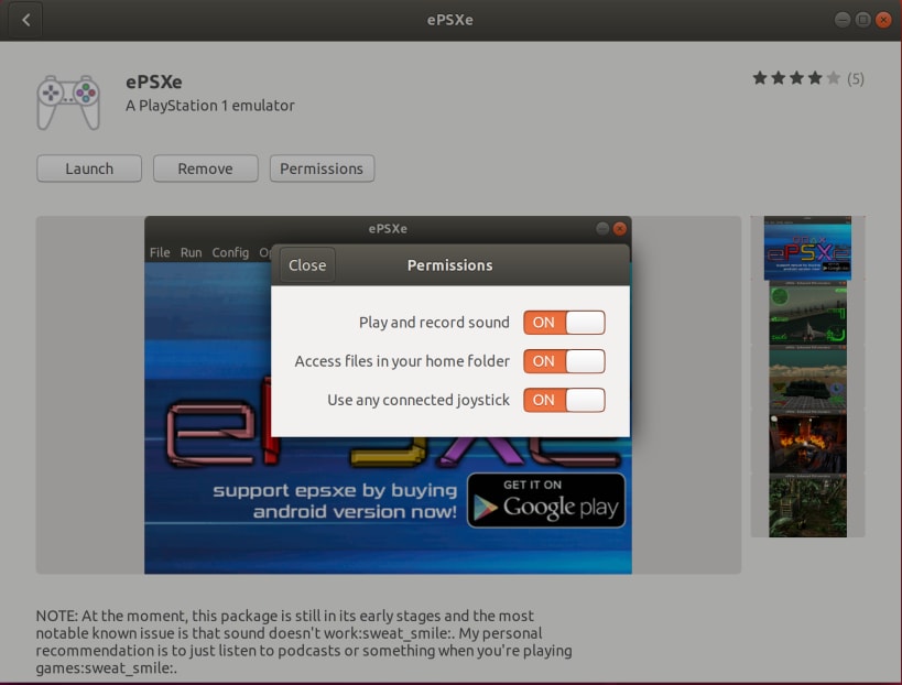 Install ePSXe on Linux | Snap Store