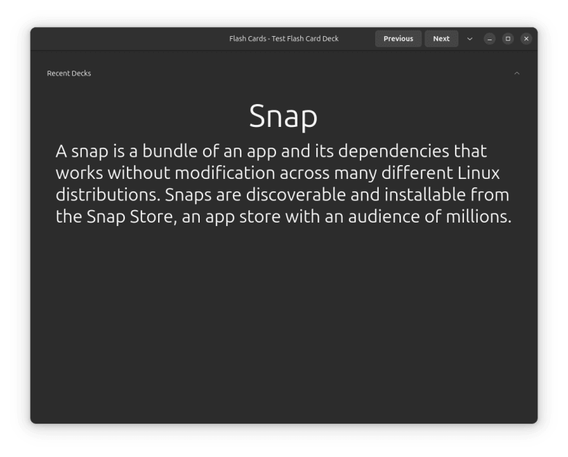 Install flash-cards on Linux | Snap Store