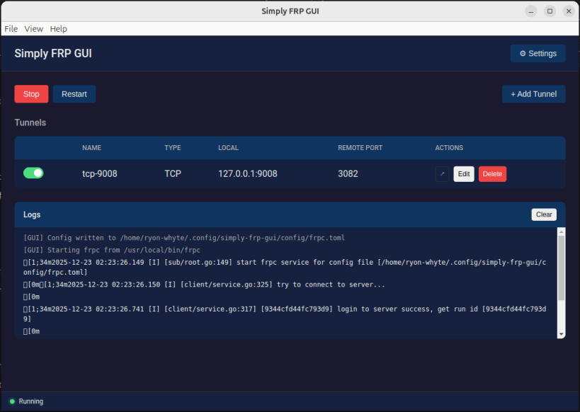 Install Simple FRP GUI on Linux | Snap Store