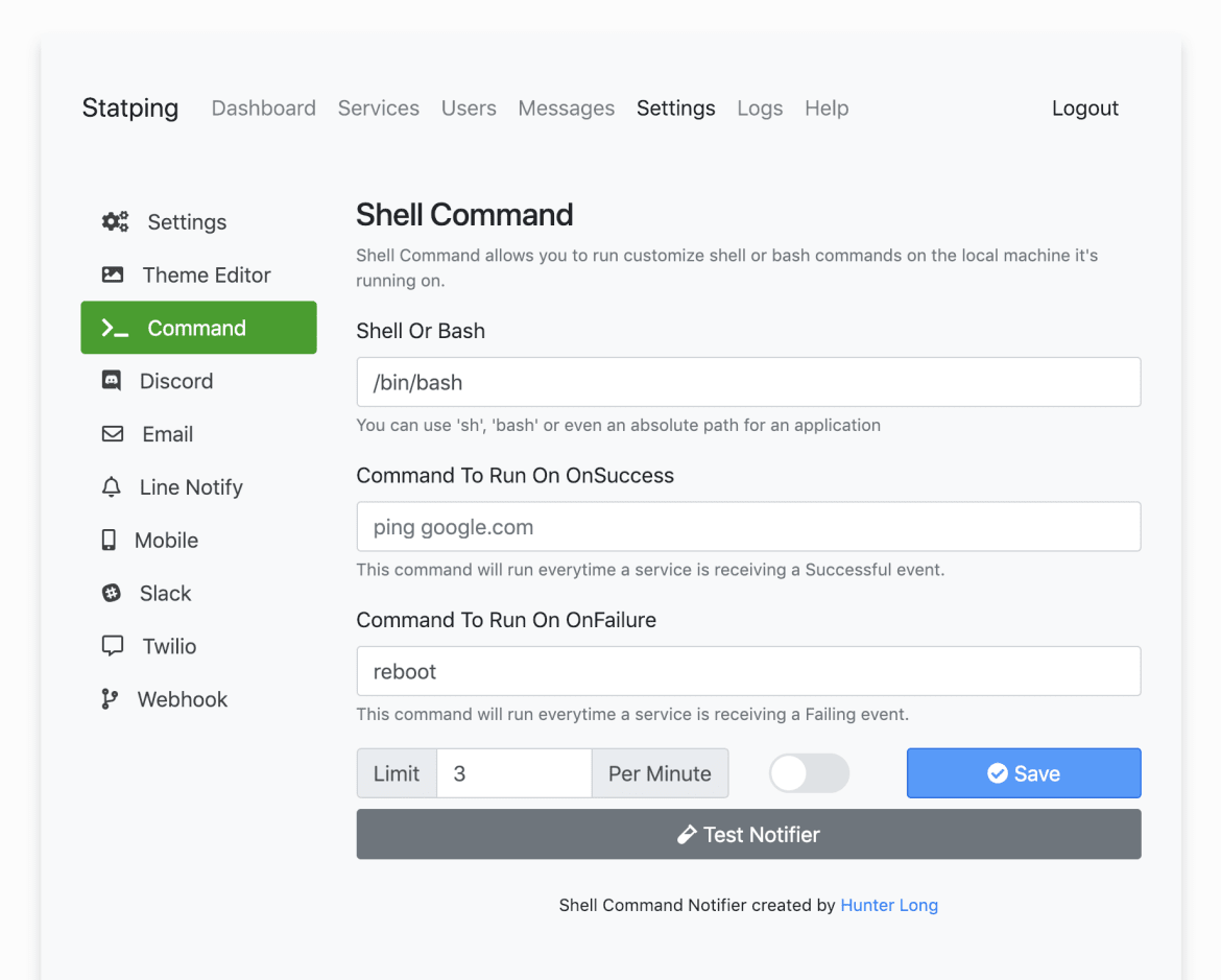 Install statping on Linux | Snap Store