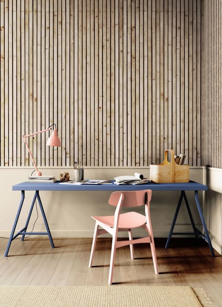 Artist's studio with a large work bench mockup