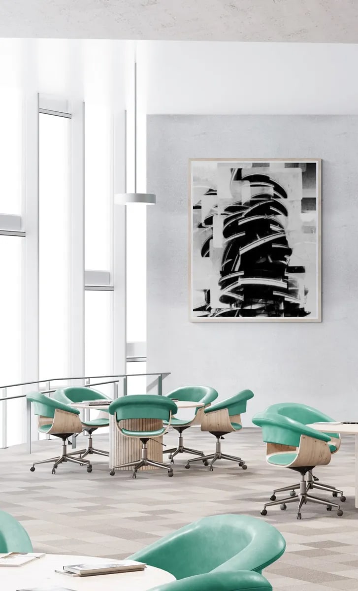 Modern library study area mockup