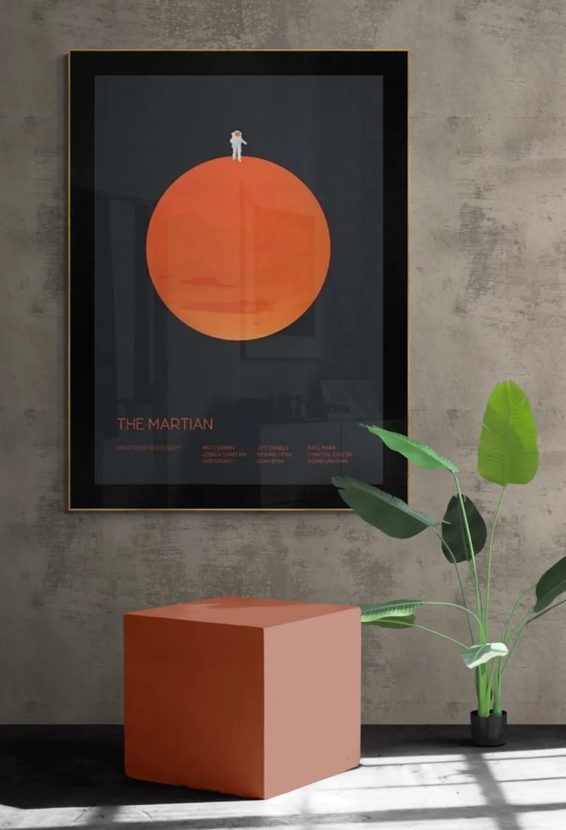 Minimal room with concrete cube mockup