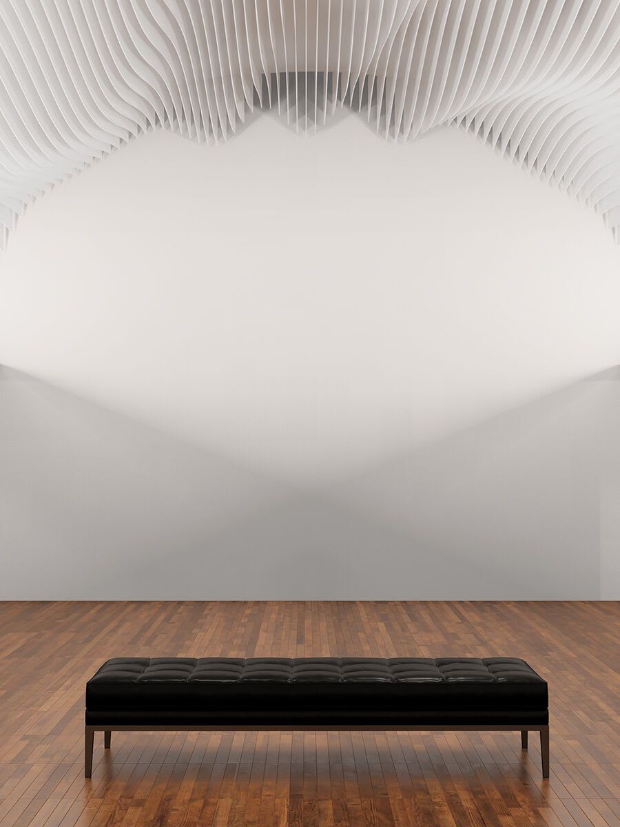 Art gallery with sculpted ceiling mockup