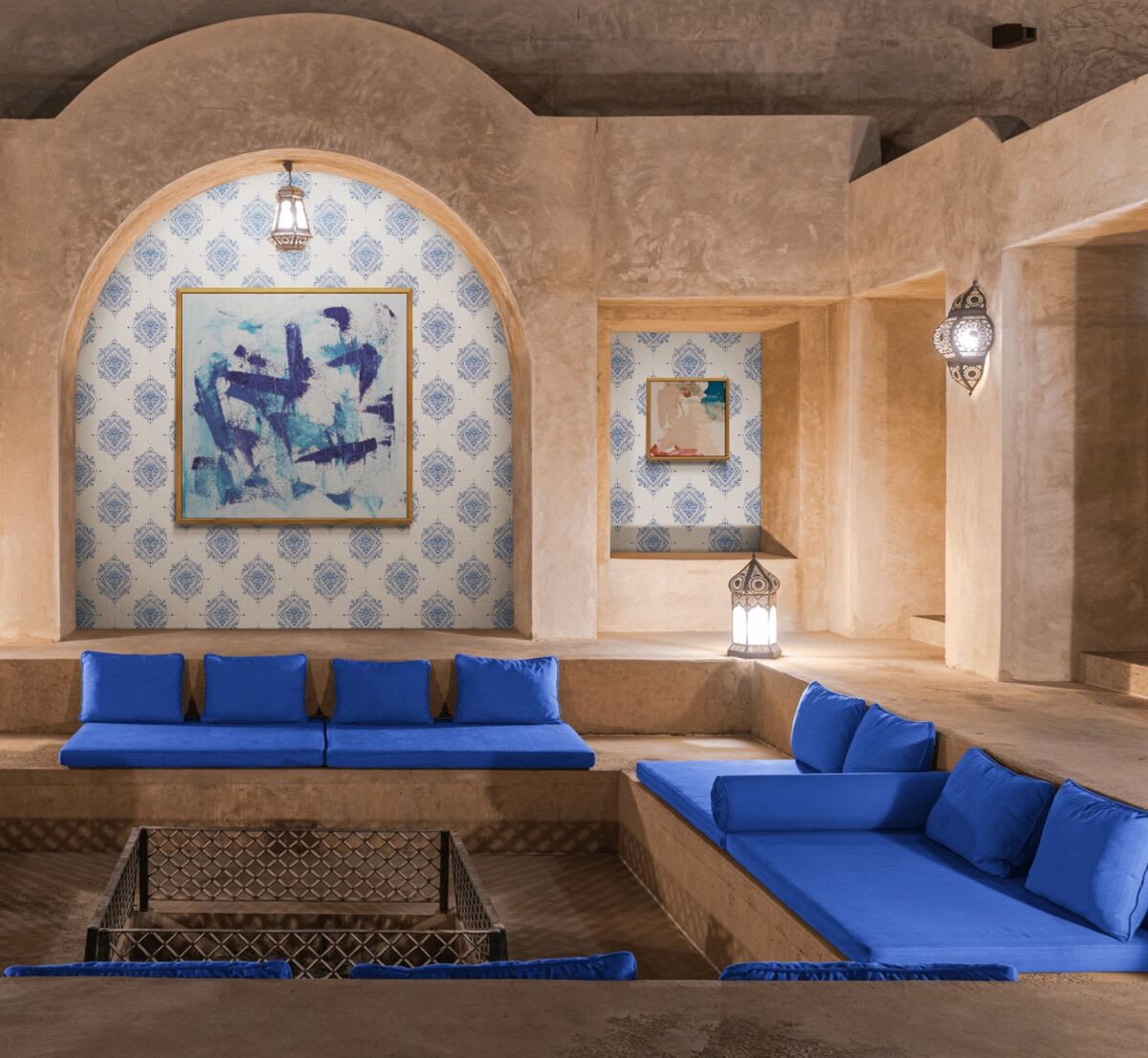 Arabian rooftop terrace mockup