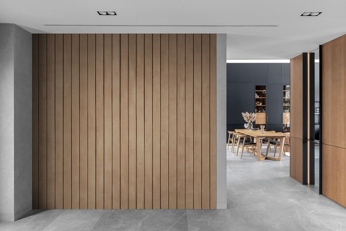 Hallway with feature wall mockup