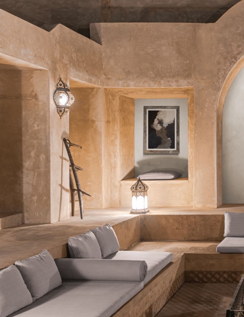 Arabian rooftop terrace mockup