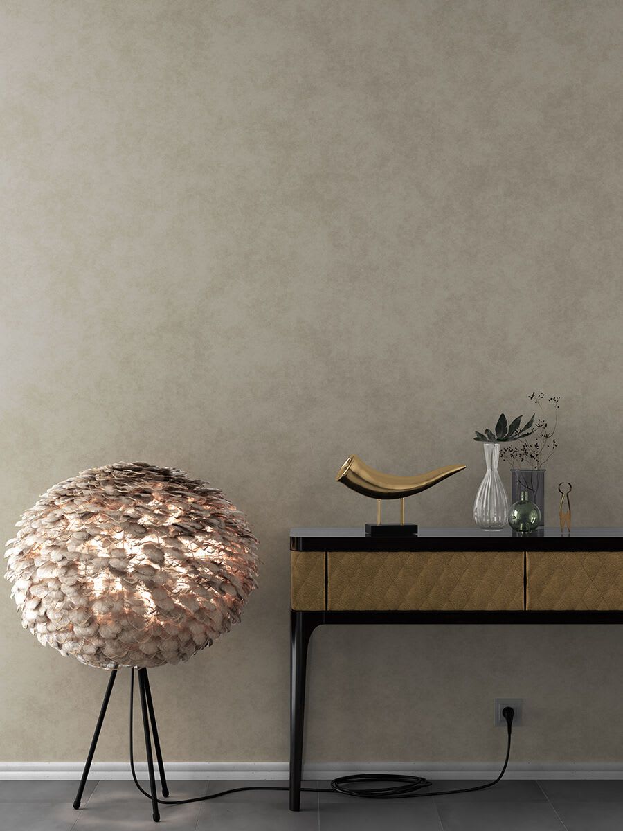 Fancy feather lamp and console table mockup