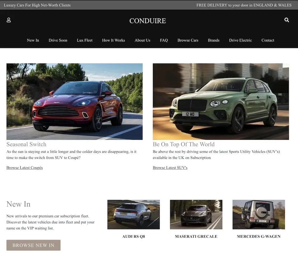 Conduire Premium Car Subscriptions