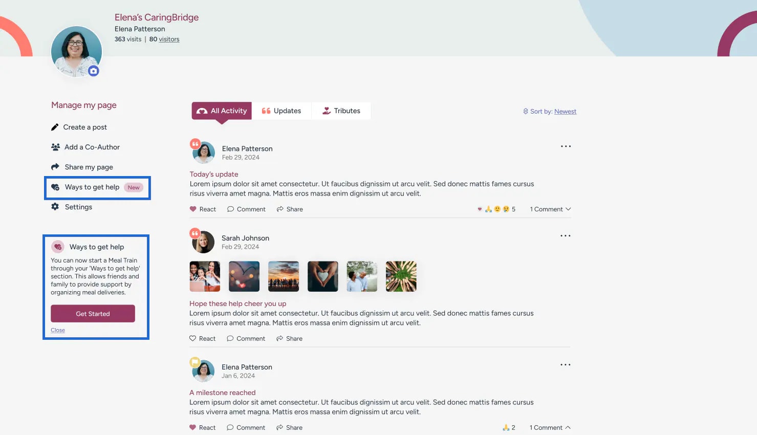 CaringBridge ways to get help