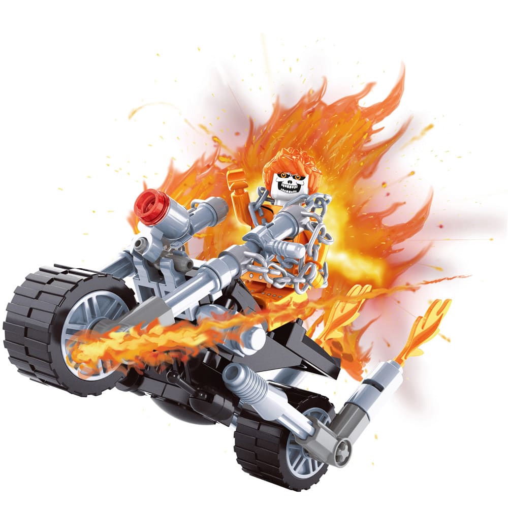 72-Piece Flaming Motorcycle Block Set | Shop Now