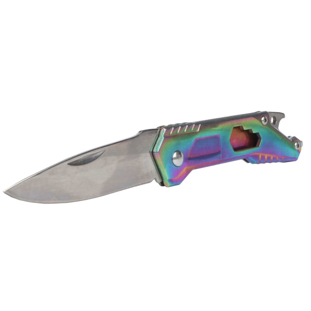 Grizzly Folding Knife - Blade With Rainbow Finish | Shop Now