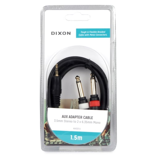 Dixon 3.5mm Stereo To 2 X 6.35mm Mono Adaptor Cab | Shop Now