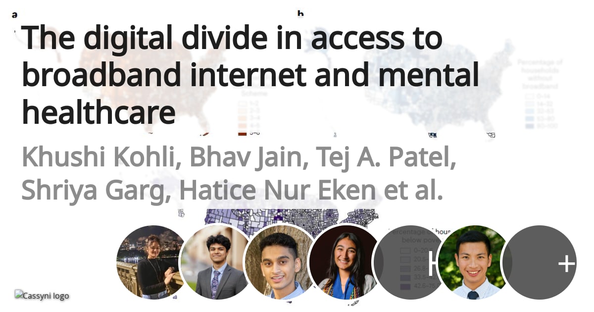 The digital divide in access to broadband internet and mental ...