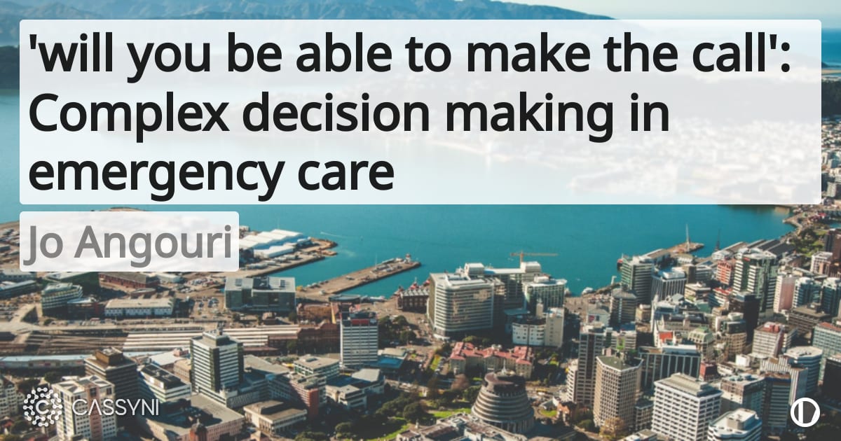 'will you be able to make the call': Complex decision making in ...