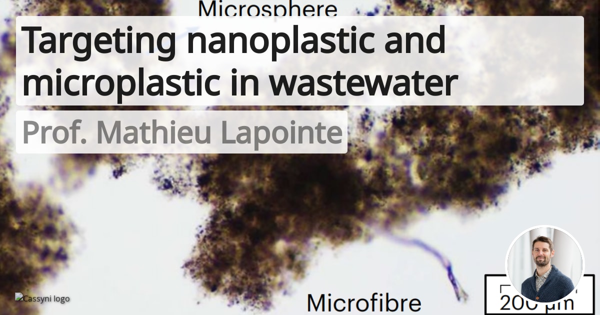 Targeting nanoplastic and microplastic in wastewater - presented by Prof. Mathieu Lapointe