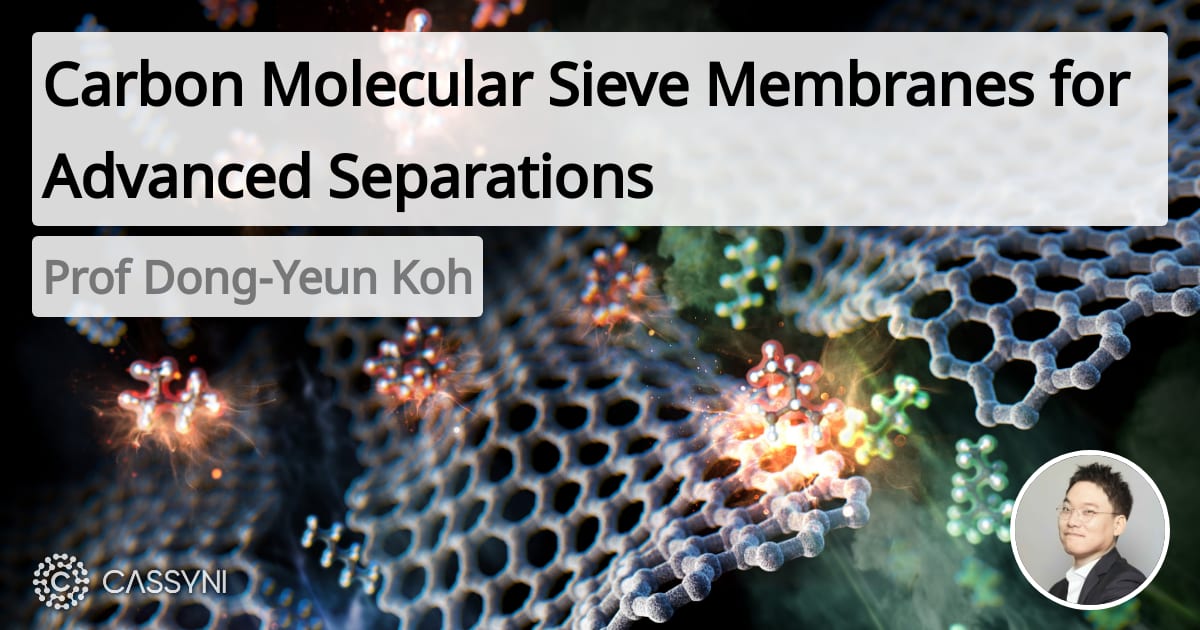 Carbon Molecular Sieve Membranes for Advanced Separations - presented by Prof Dong-Yeun Koh