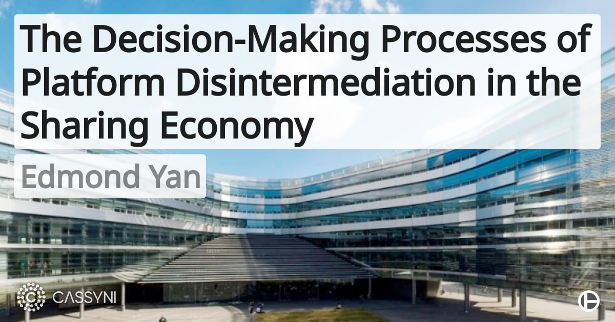 The Decision-Making Processes of Platform Disintermediation in the ...