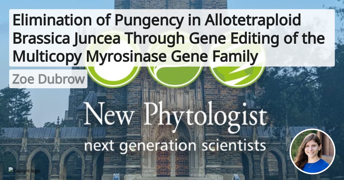 Elimination of Pungency in Allotetraploid Brassica Juncea Through Gene ...