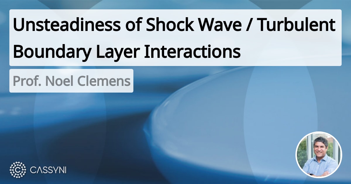 Unsteadiness of Shock Wave / Turbulent Boundary Layer Interactions - presented by Prof. Noel Clemens